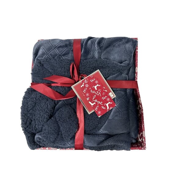 ARDOUR | Bedding | Ardour 2 Piece Gift Set Print Sherpa Throw With ...
